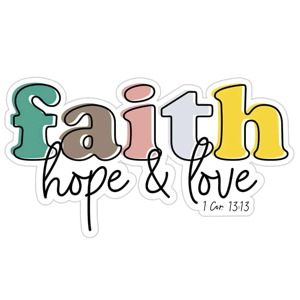 Kerusso Sticker Faith Hope Love — Pura Vida Books